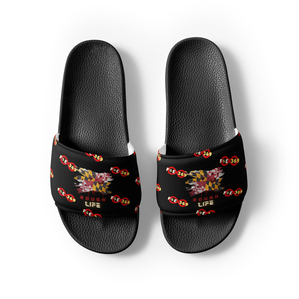 MD RL Flag - BFW Black Men’s slides – Big Footz World